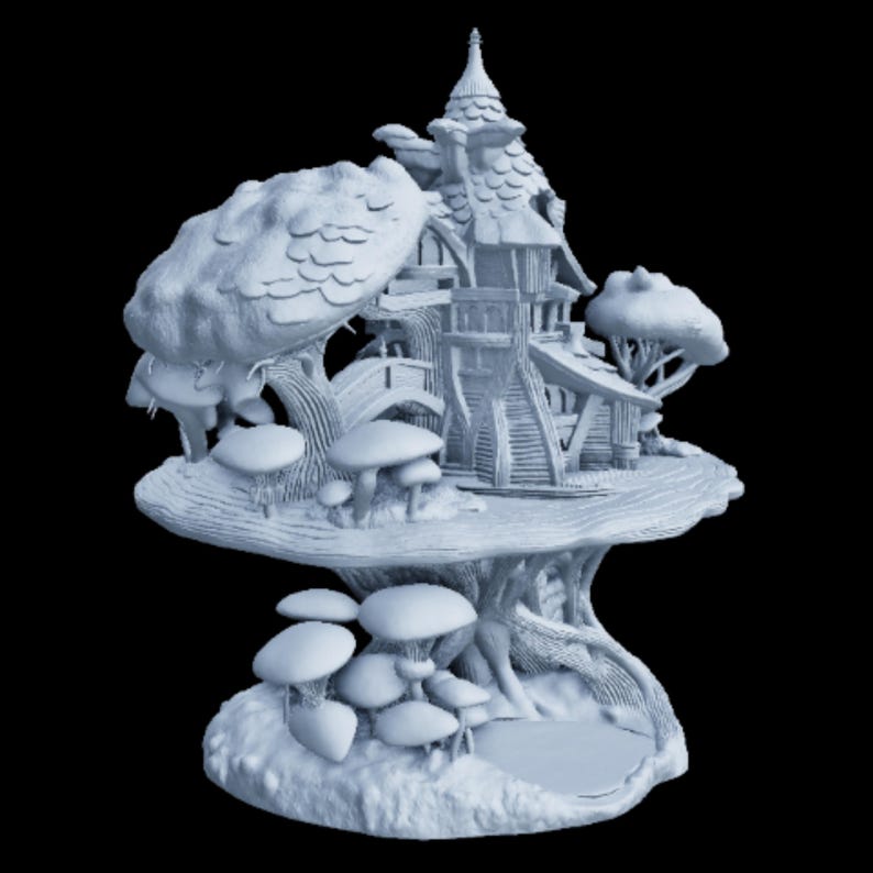 Mushroom Treehouse STL: Layered Fairy House, Dnd Terrain (digital ...