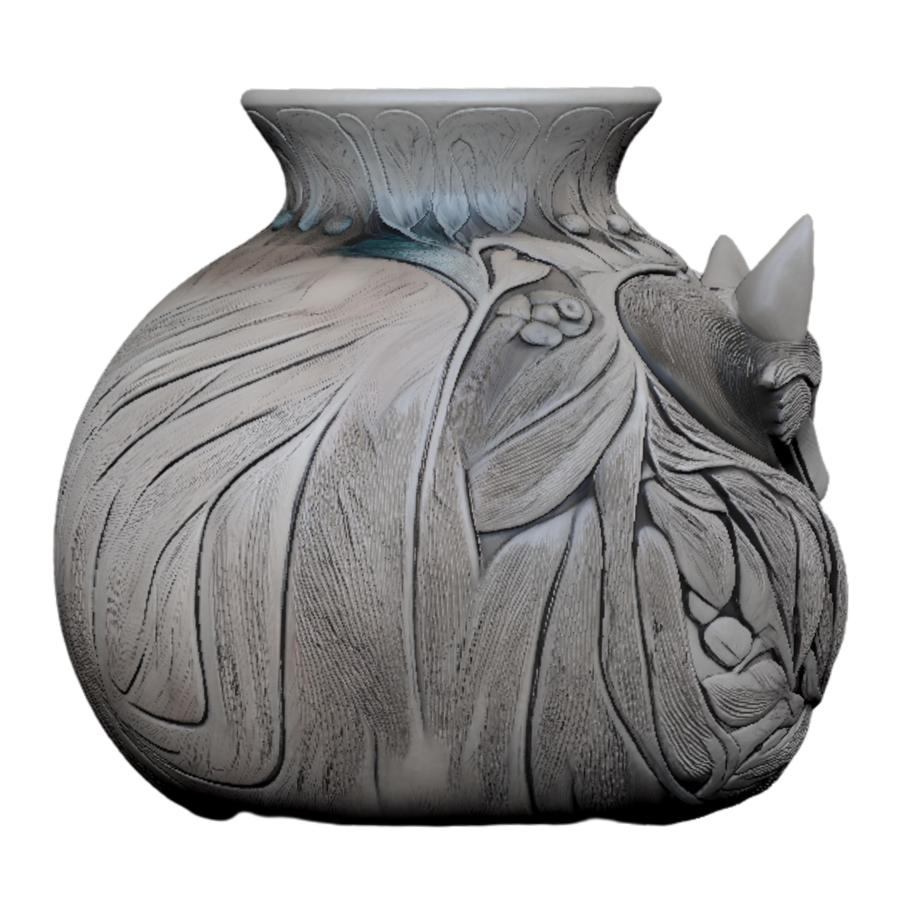 Carved Fox Vase 3D Model: Floral Home Decor (digital STL File) - Etsy