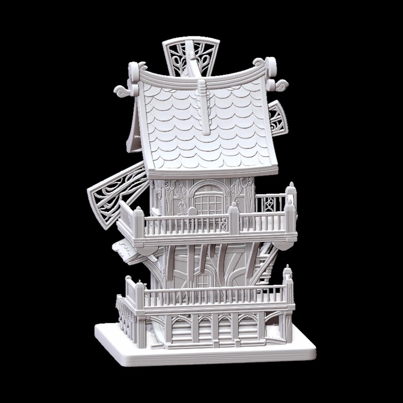 Fantasy Windmill Cottage STL – Elven Diorama Terrain 3D Print (digital ...