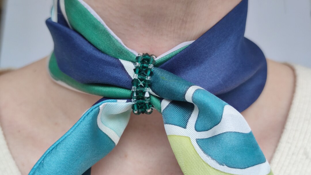 SILK SCARF RING - Green Cristals Handmade in France for Silk Scarf and ...