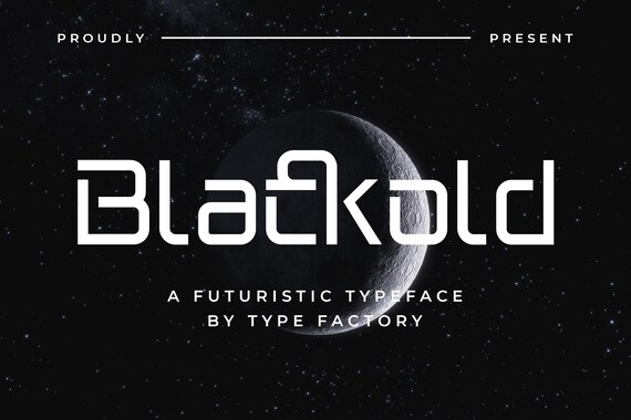 Blackold Futuristic Typeface | Etsy
