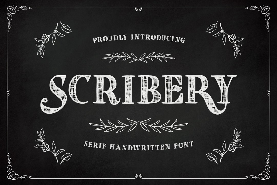 Scribery – Handwritten Serif Font - Etsy