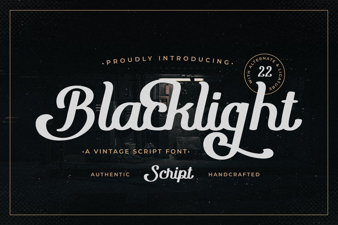 Blacklight - A Vintage Script Font - Etsy