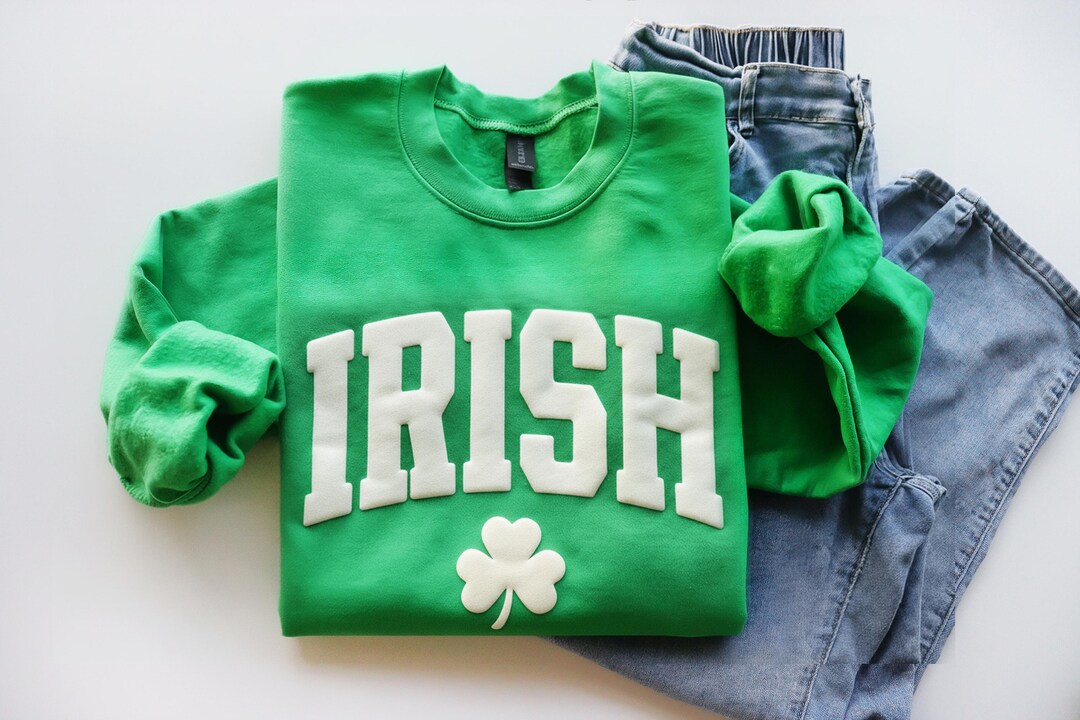 Irish Shamrock Sweatshirt, 3D Puff Print, St Patrick's Day Gift - Etsy