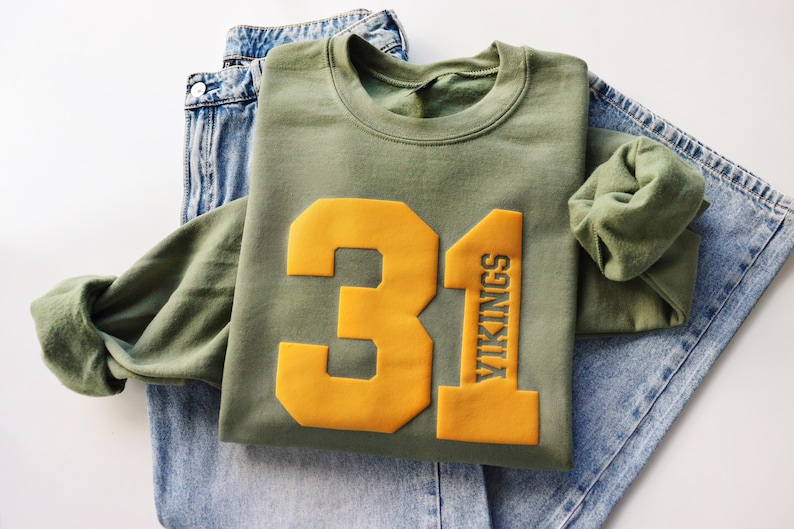 Custom Puff Print Sweatshirt, Personalized Name and Number, Game Day ...