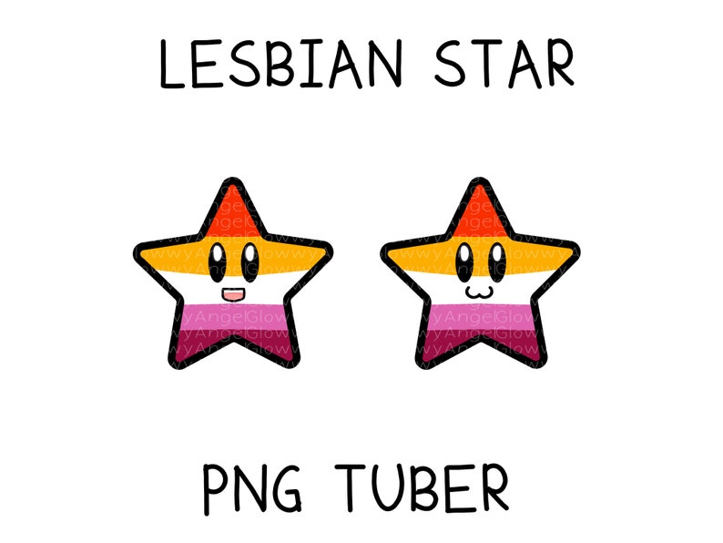 Lesbian Pride Flag Star Cute Kawaii PNG Tuber | High-resolution LGBTQ+ ...