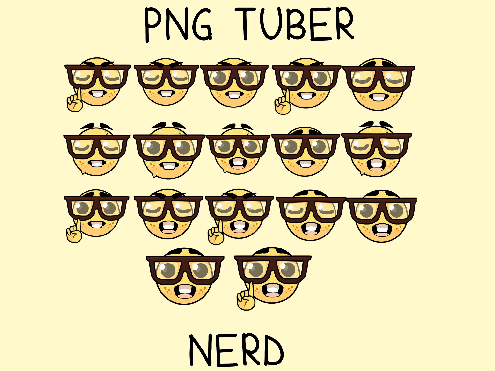 PNGTUBER Nerd Chibi Kawaii Funny Twitch Streams Youtube Ready to Use ...