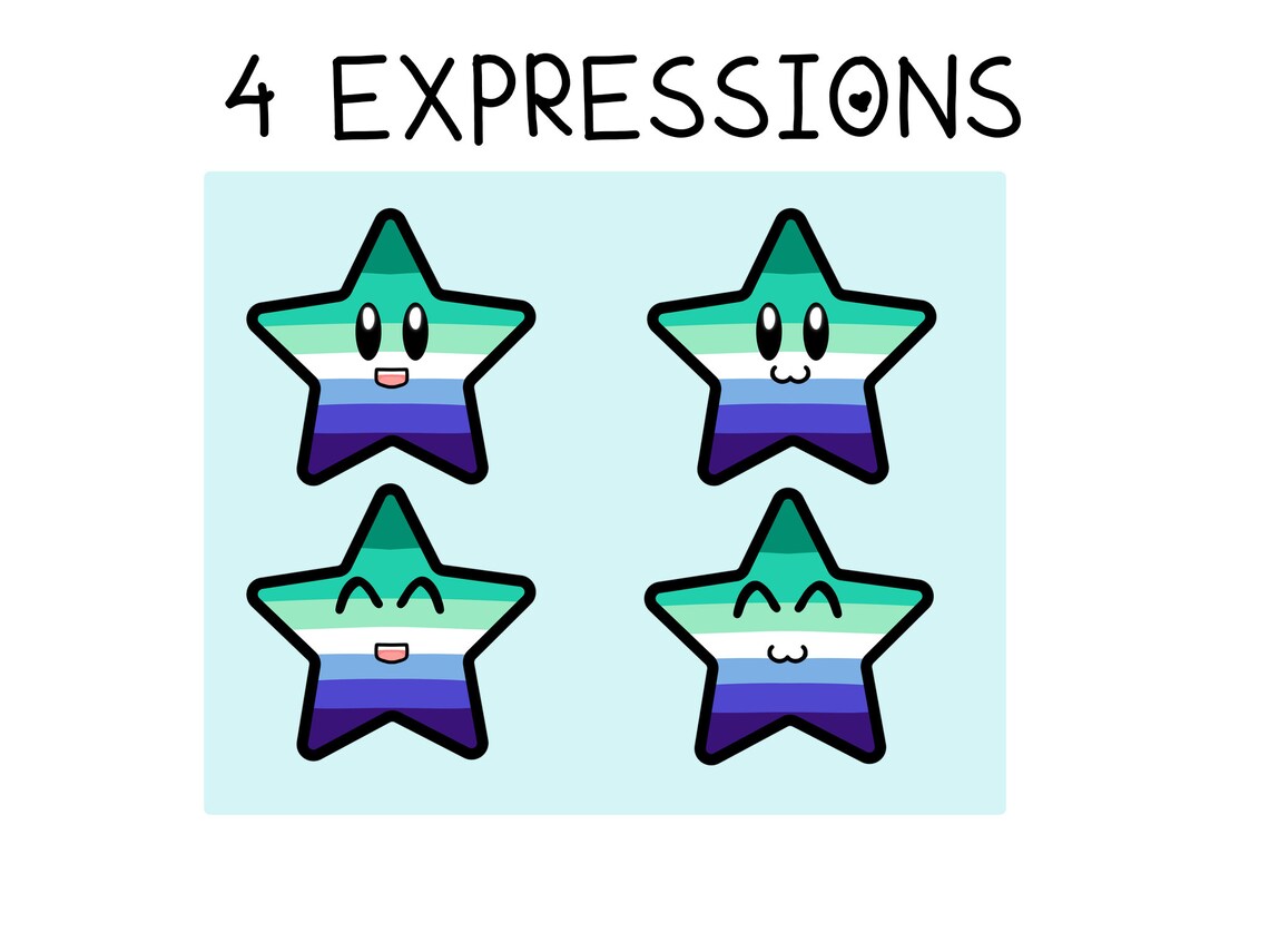 MLM Pride Flag Star Cute Kawaii PNG Tuber | High-resolution LGBTQ+ ...