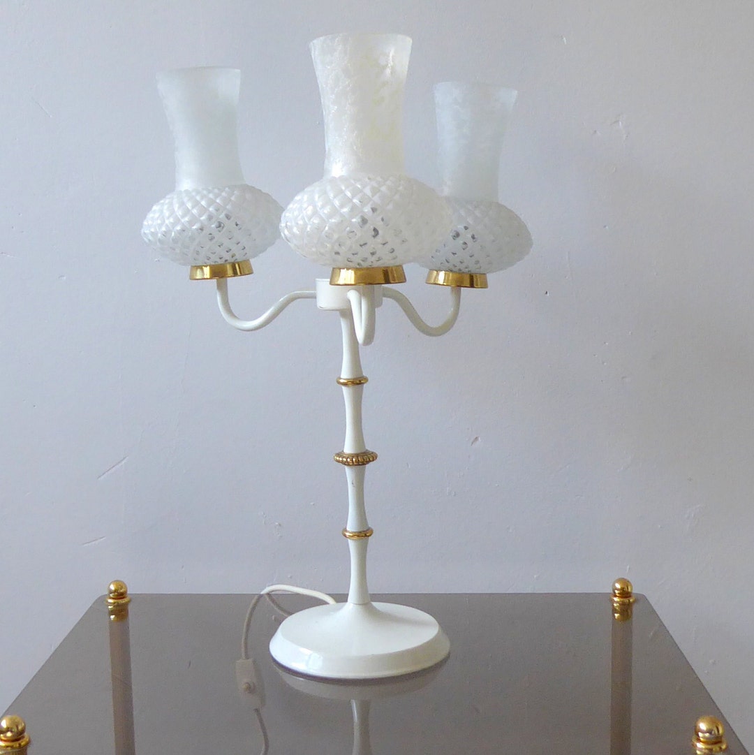 Large 3-bulb Table Lamp 60s, German Vintage Table Lamp - Etsy