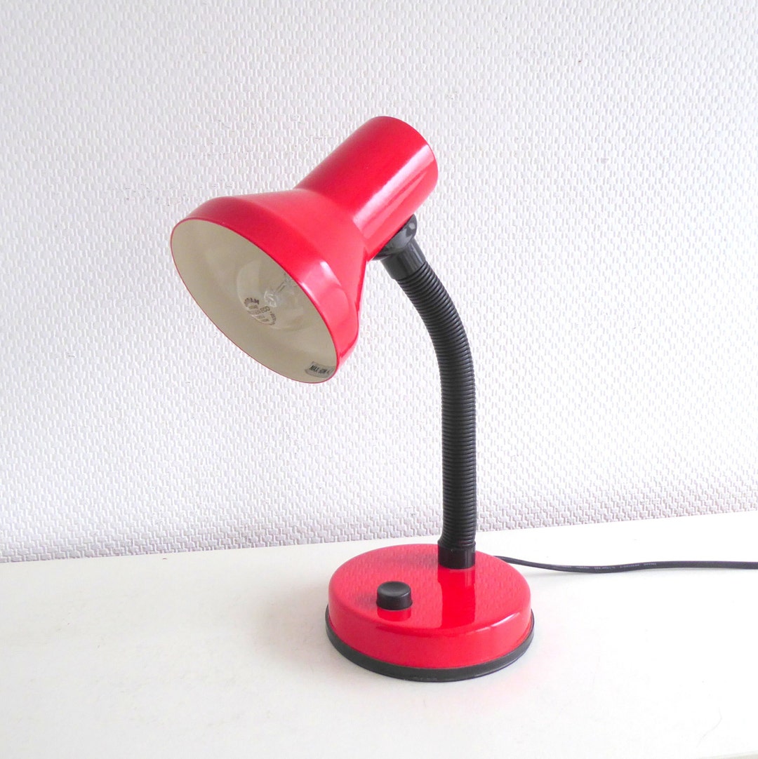 Vintage Desk Lamp Red, Table Lamp Retro, Space Age Lamp - Etsy