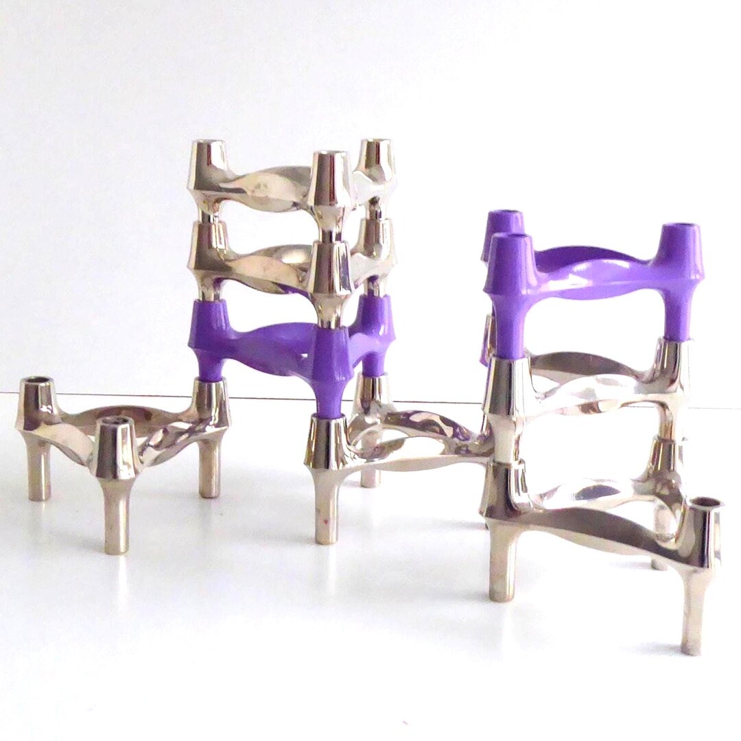 RARE Candle Holders Fabric Nagel Candle Holder Plug-in System Silver ...