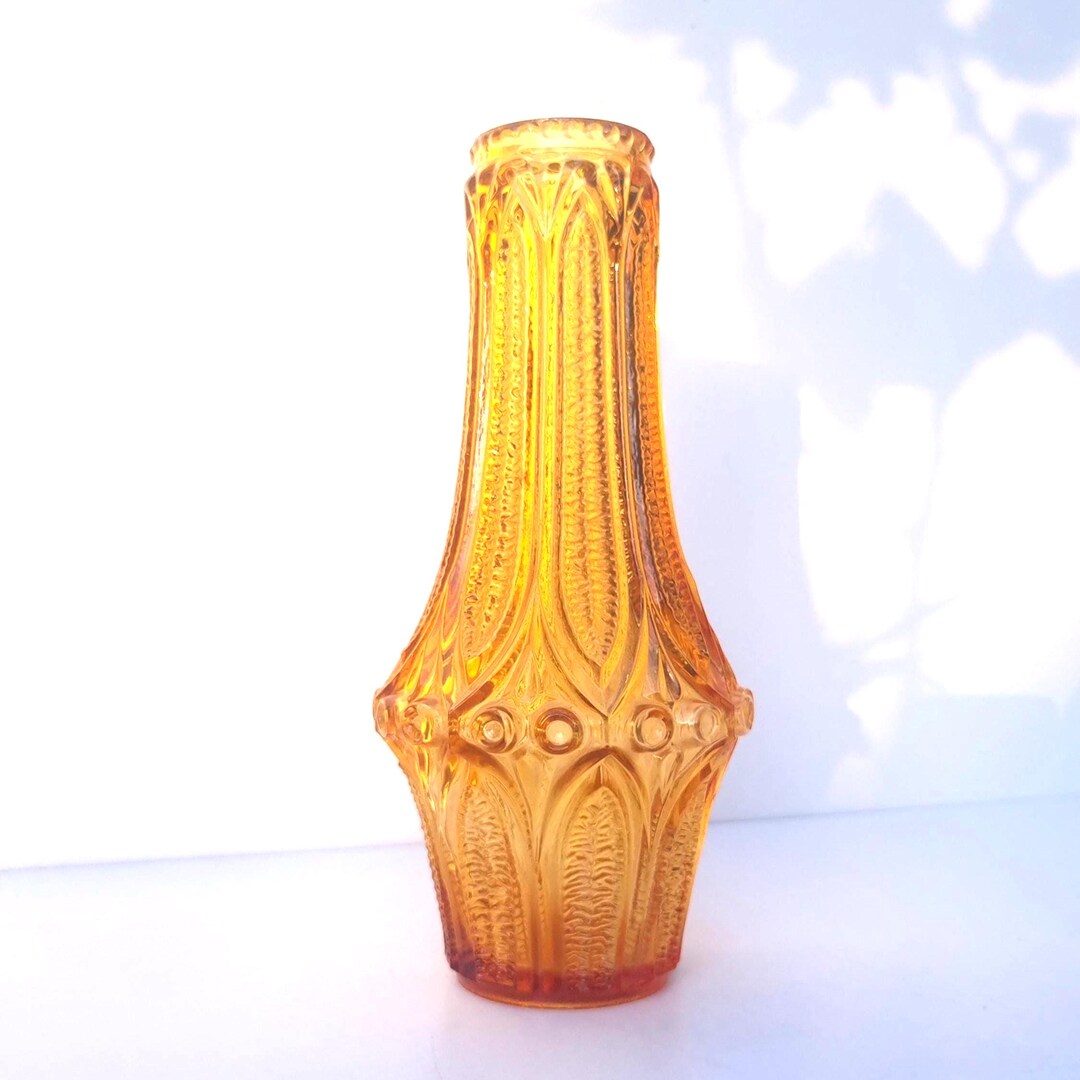 Vintage Glass VASE Orange/ German Flower Vase 50s - Etsy