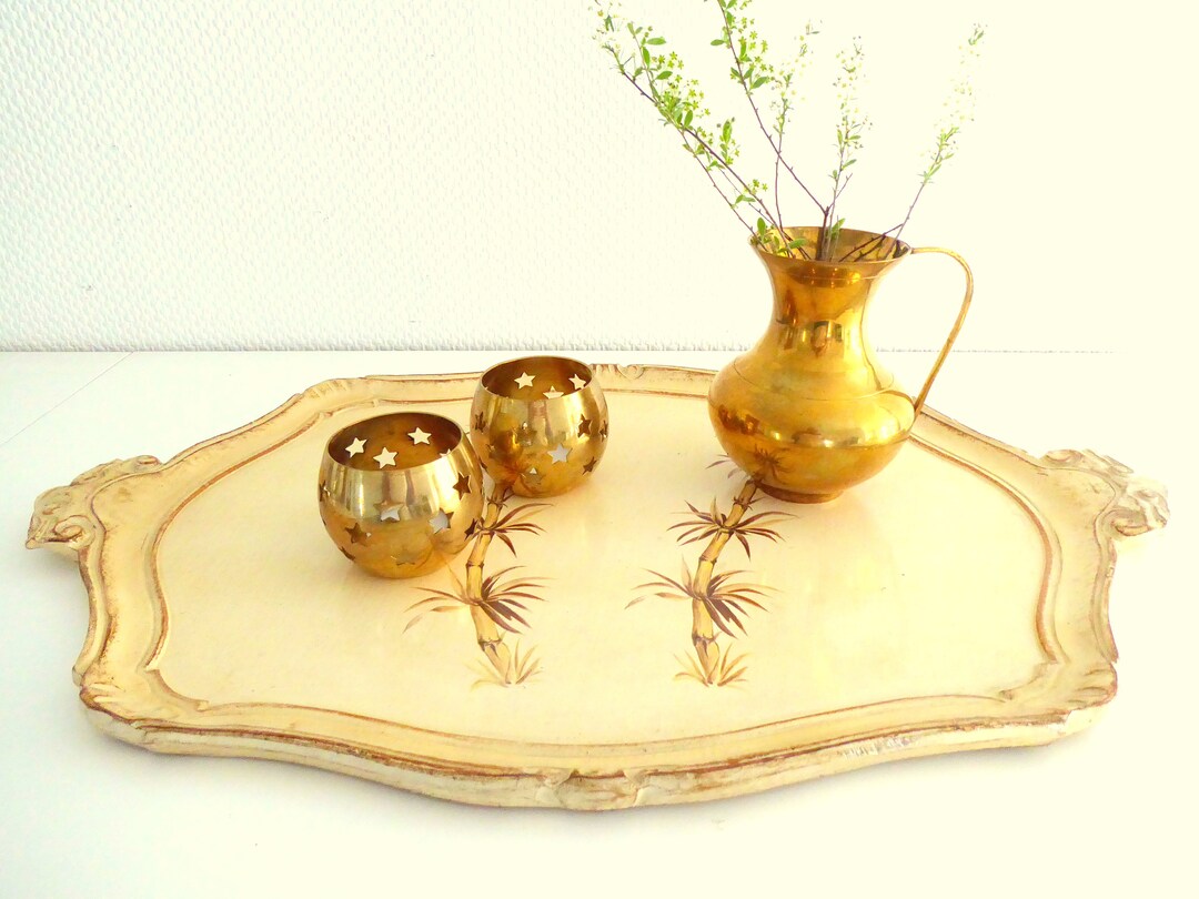 Vintage Wooden Tray, Florentine Tray, 70s - Etsy