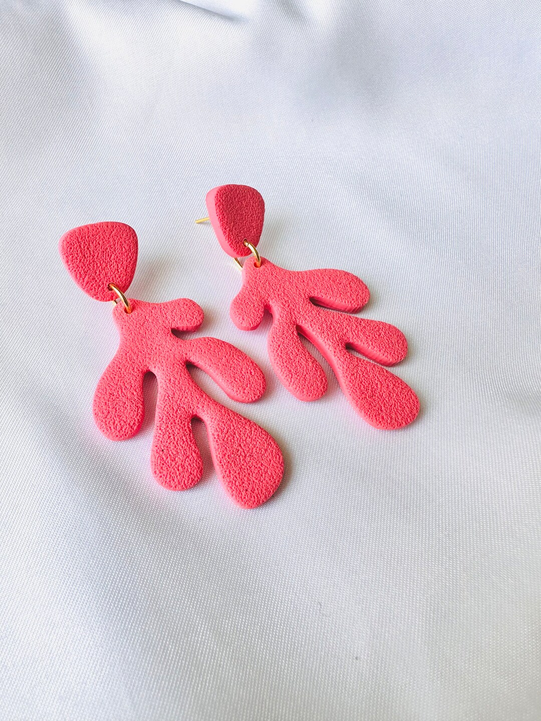 CORAL | Pastel Colour in Coral Shape Earring | Handmade Polymer Clay ...