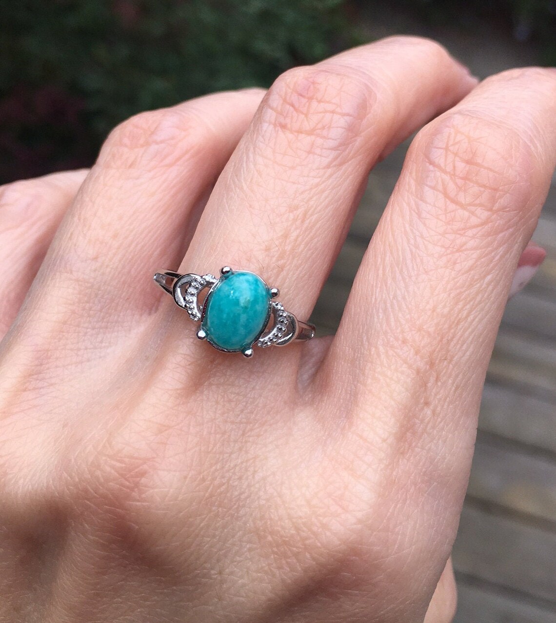 Beautiful Natural Amazonite Ring Adjustable Ring - Etsy