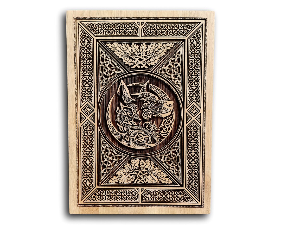 Norse Mythology Alpha Wolf Celtic Knot Wall Decor Unique - Etsy