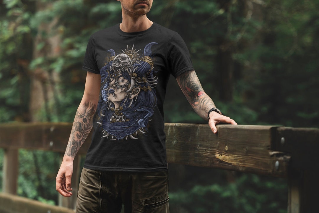 Norse Mythology Snake Woman Witchcraft T-shirt, Viking Pagan Clothing ...