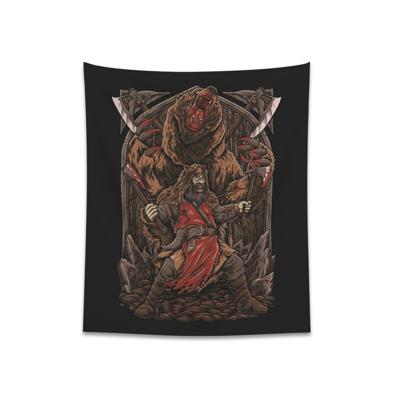 Norse Mythology Berserker Rage Wall Tapestry Backdroptapestry - Etsy