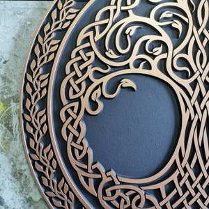 Copper Tree of Life With Black Background Yggdrasil - Etsy