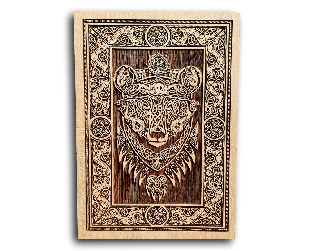 Woodburning Bear the Forest Lord Wall Art, Pyrography Odin Art, Vikings ...