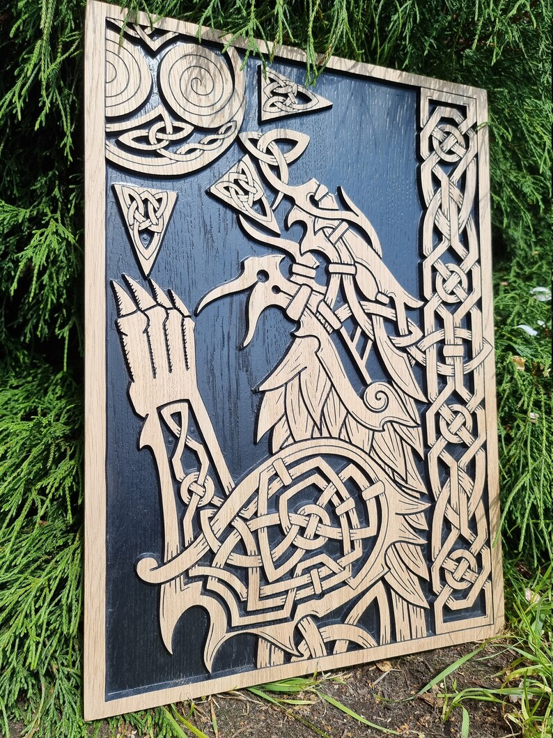 Oak Sculpture of Fenrir Eating the Sun - Etsy