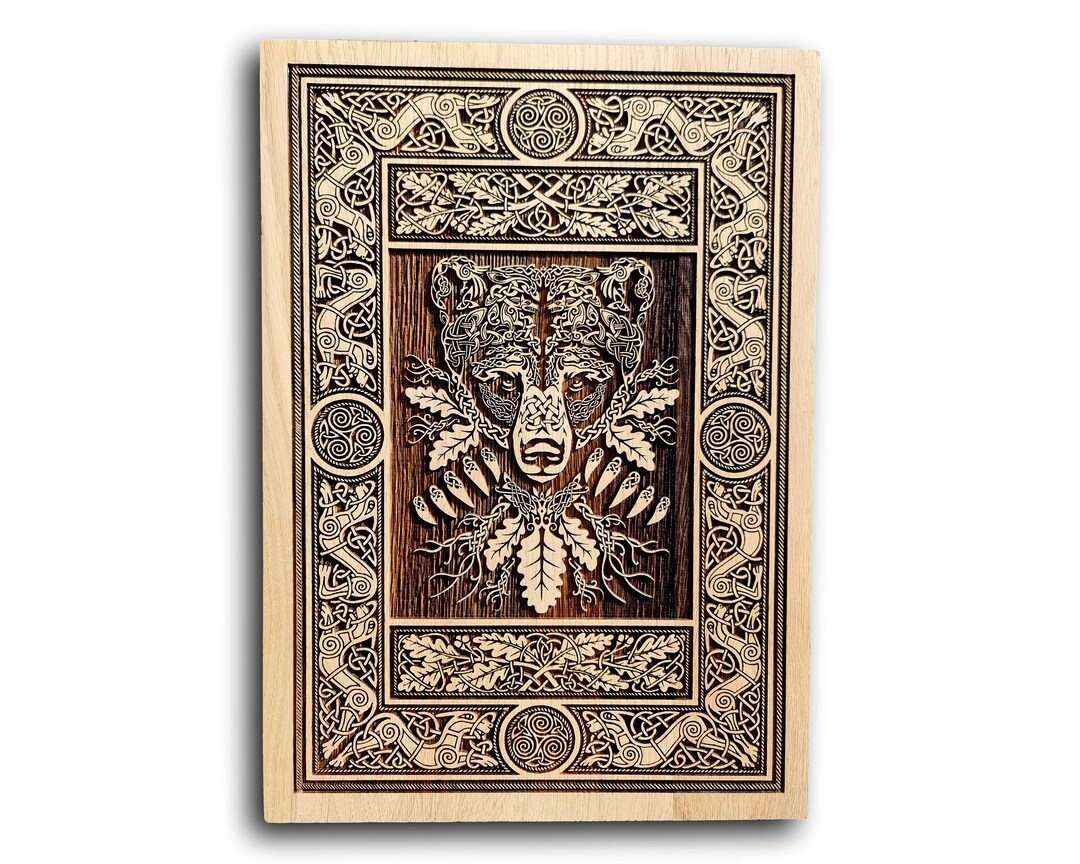 Woodburning Bear the Forest Protector Wall Art, Pyrography Odin Art ...
