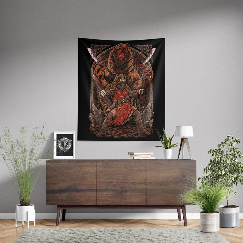 Norse Mythology Berserker Rage Wall Tapestry Backdroptapestry - Etsy