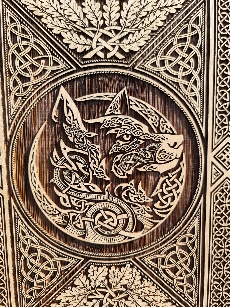 Norse Mythology Alpha Wolf Celtic Knot Wall Decor Unique - Etsy