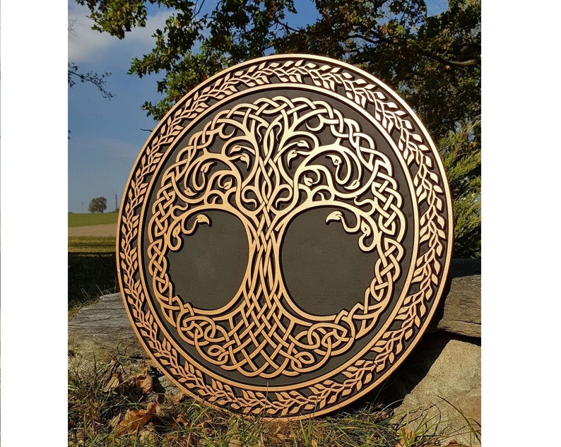 Copper Tree of Life With Black Background Yggdrasil - Etsy