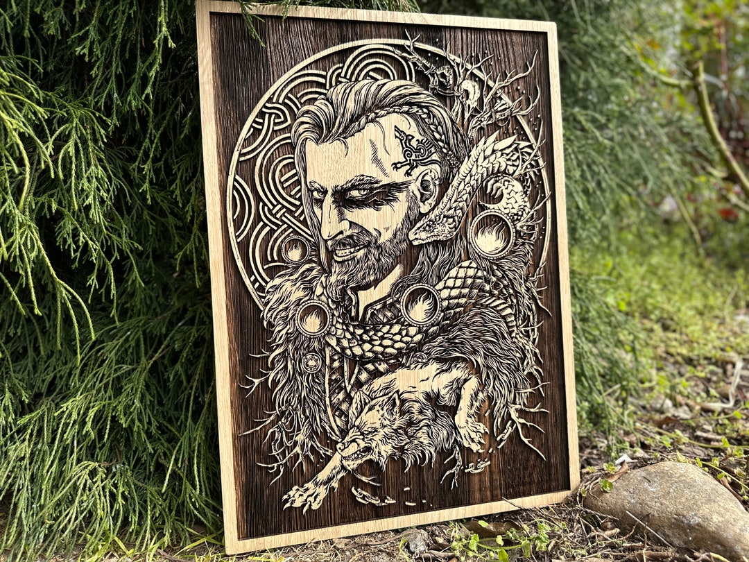 Viking Decor Loki God With Fenrir and Jormungandr Norse Mythology Home ...