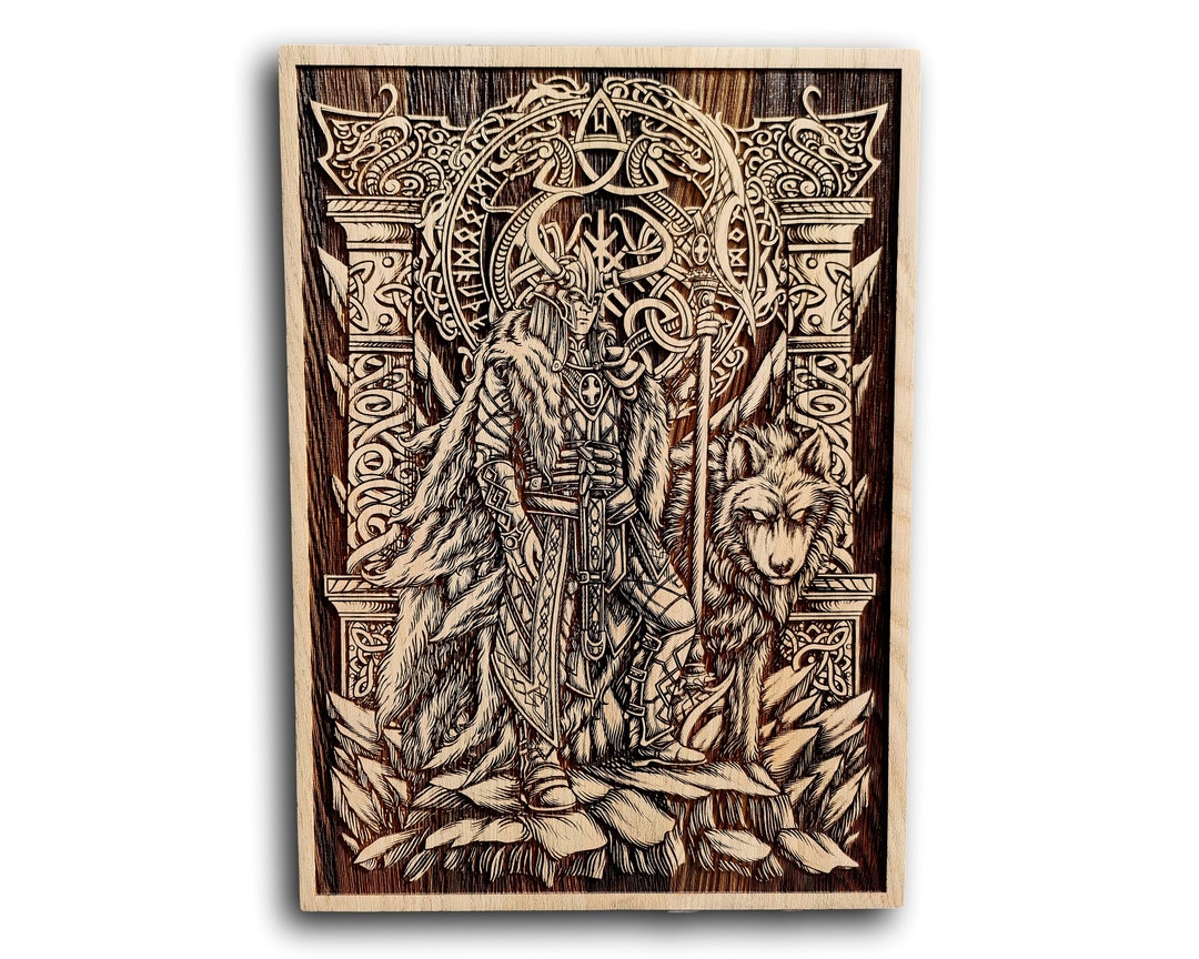 Norse Mythology God Loki Celtic Knot Wall Decor Unique Carved - Etsy