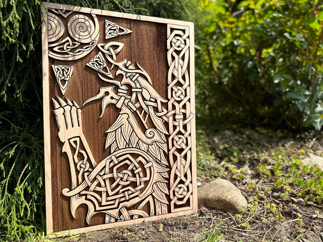 Viking Decor Fenrir the Son of Loki Eating the Sun, Norse Mythology ...