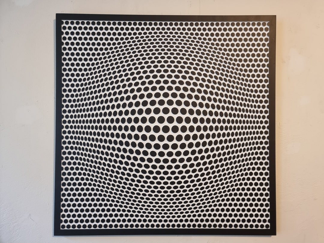 Carved Op Art Optical Ilusion Painting Dot Ball - Etsy