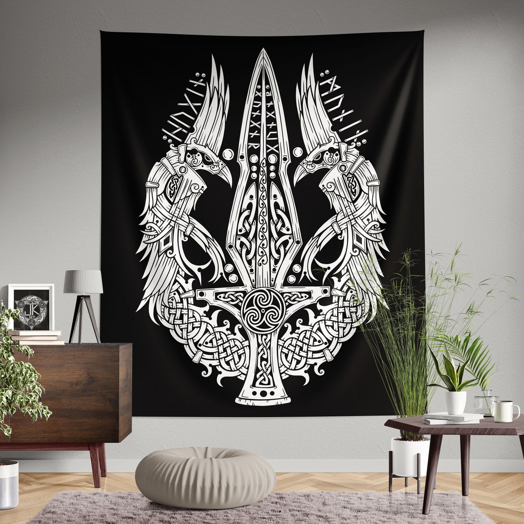 Norse Mythology Gungnir Odin Spear Wall Tapestry Backdrop,tapestry Wall ...