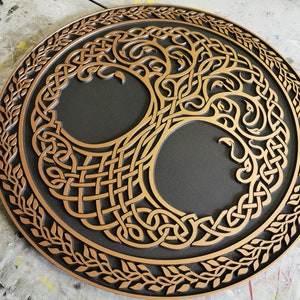 Copper Tree of Life With Black Background Yggdrasil - Etsy