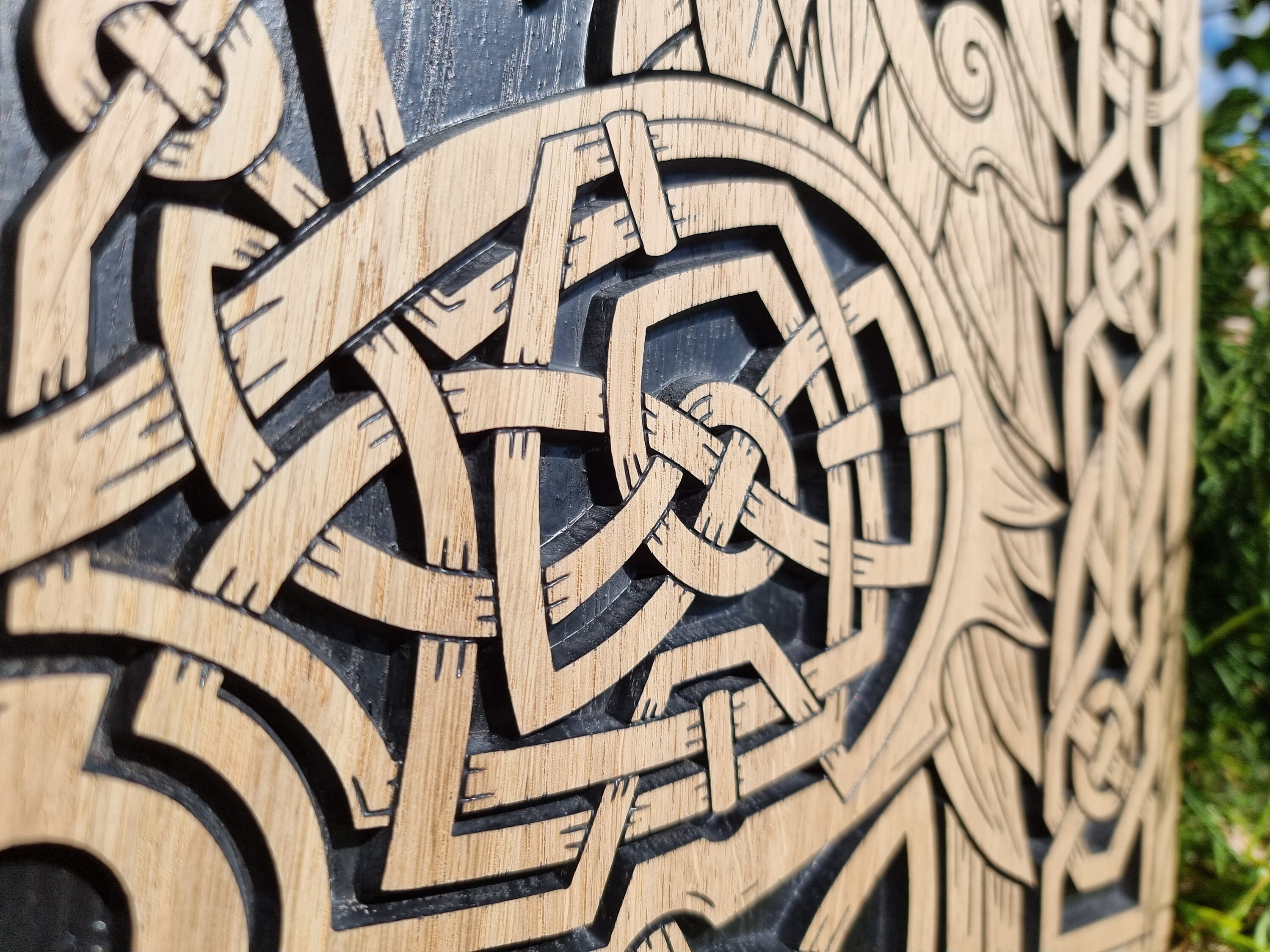 Oak Sculpture of Fenrir Eating the Sun - Etsy