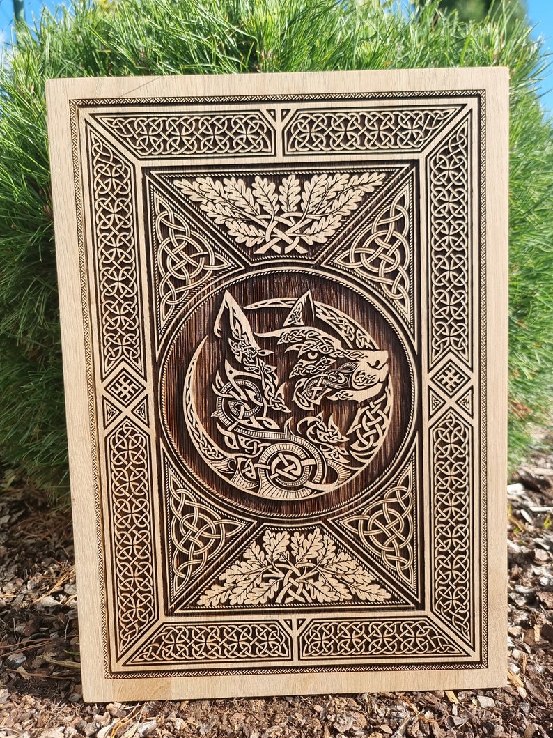 Norse Mythology Alpha Wolf Celtic Knot Wall Decor Unique - Etsy