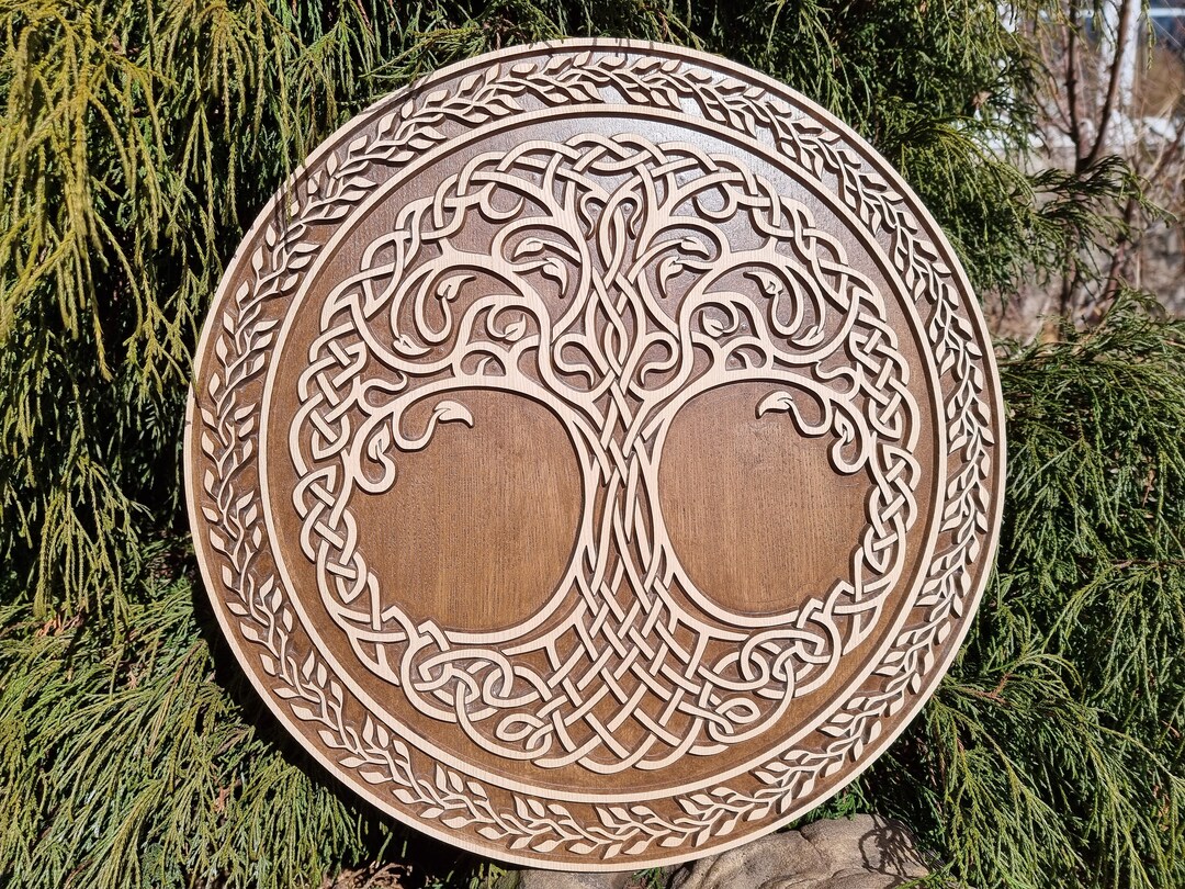 Viking Ash Tree of Life the Yggdrasil Finished With Brown Wax, Pagan ...