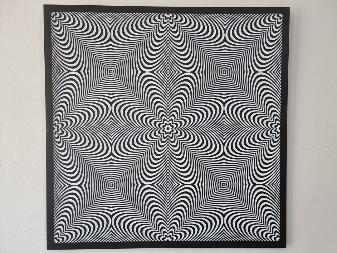 Carved Op Art Optical Ilusion Painting Moving Chaos - Etsy UK