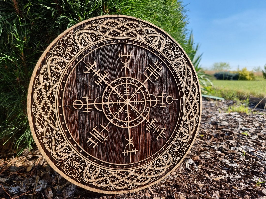 Pyrography Viking Helm of Awe, Norse Wooden Art, Viking Wall Art ...