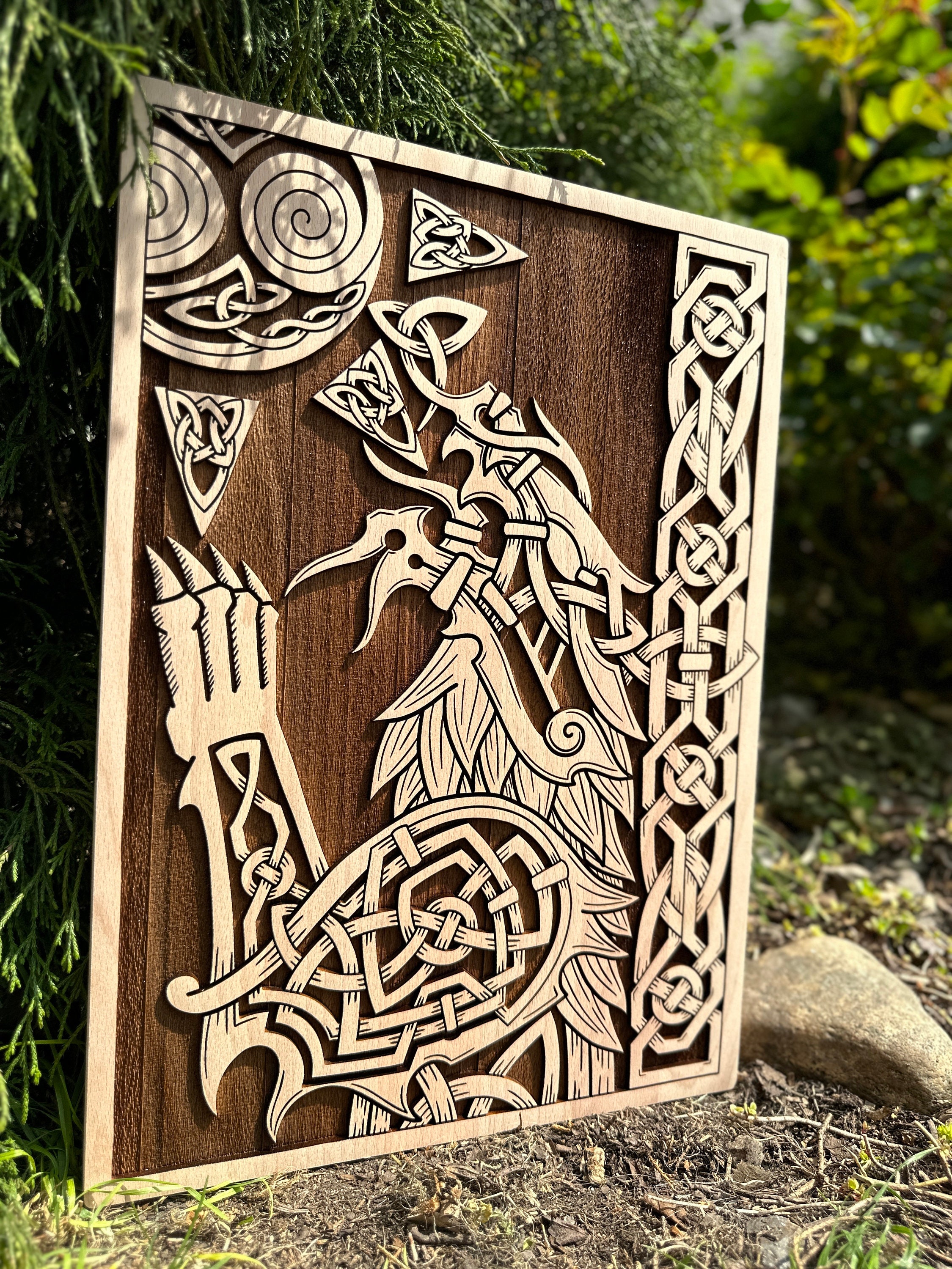 Viking Decor Fenrir the Son of Loki Eating the Sun Norse - Etsy