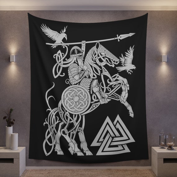 Norse Mythology Odin and Sklepnir Wall Tapestry - Etsy