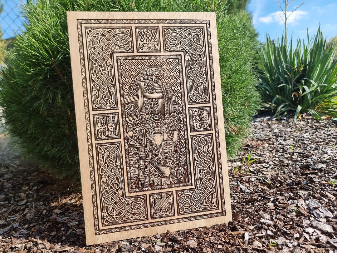 Woodburned Viking Warrior Art, Pyrography, Viking Art, Norse Mythology ...