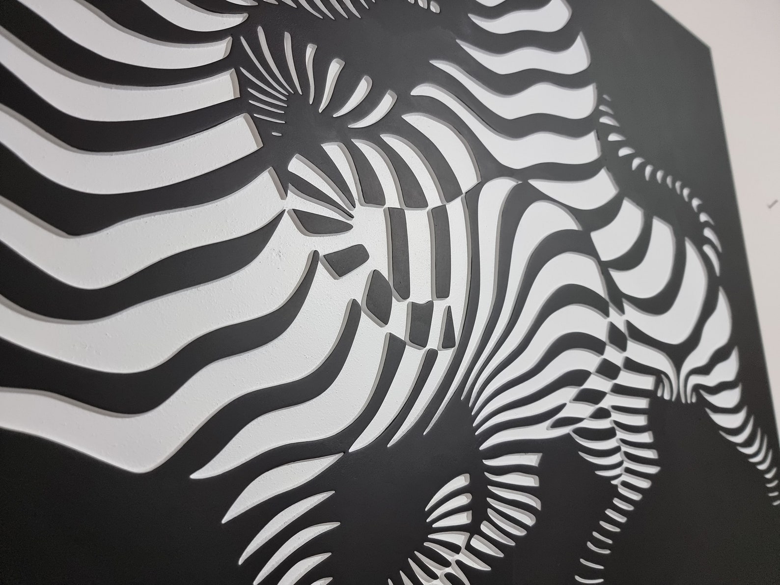 3D Carved Optical Zebra Art 2 Optical Illusion Black and - Etsy