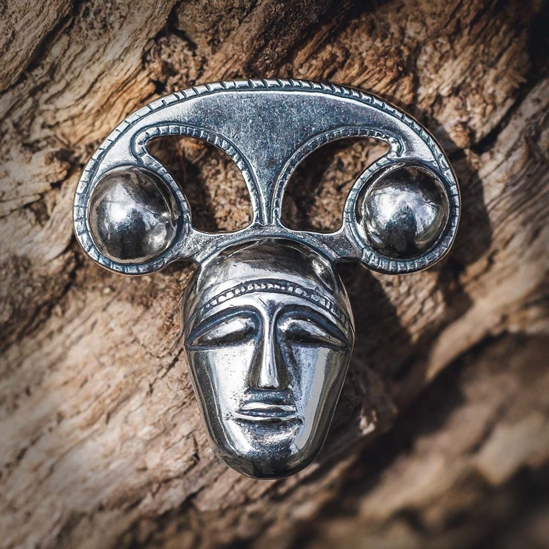 CELTIC HEAD PENDANT, La Tene Art Style, Sterling Silver Druid Jewelry ...