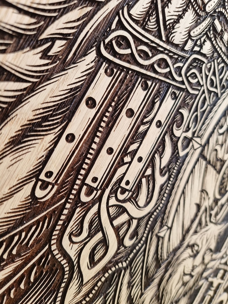 Woodburned Freya Wall Art / Pyrography Picture / Viking Wall - Etsy