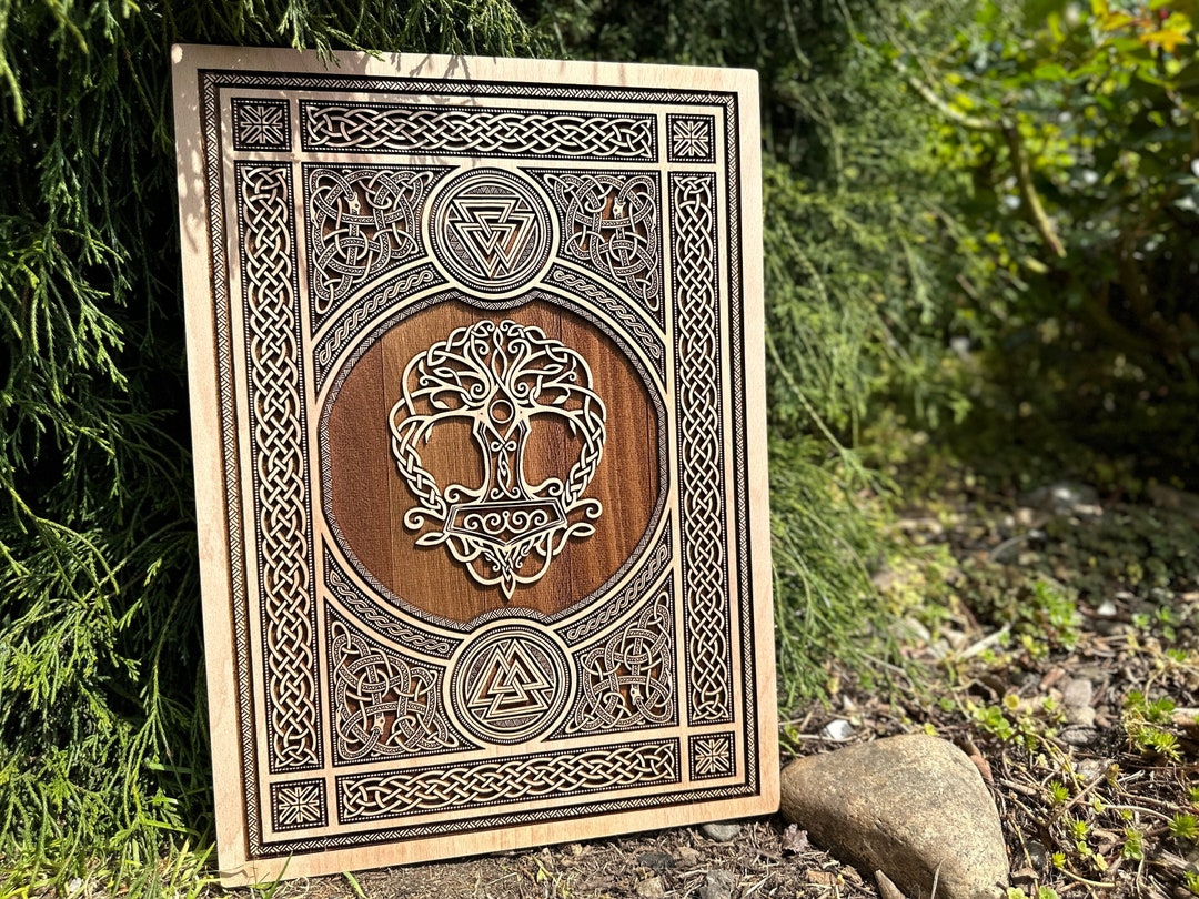 Viking Decor Tree of Life Thor Hammer Mjolnir in Super - Etsy