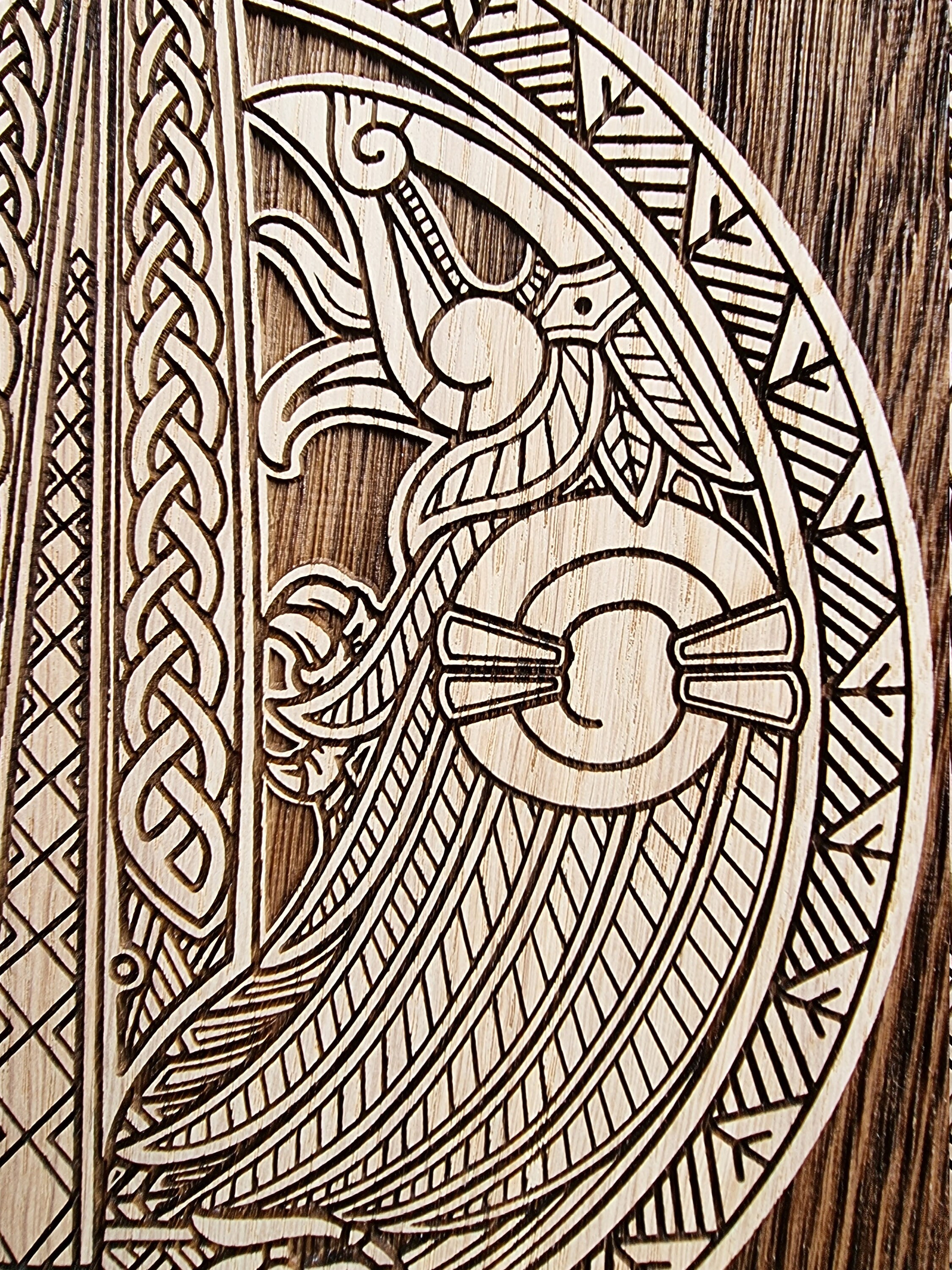 Round Gungnir the Odin Spear and Odin Ravens Simple Framed - Etsy