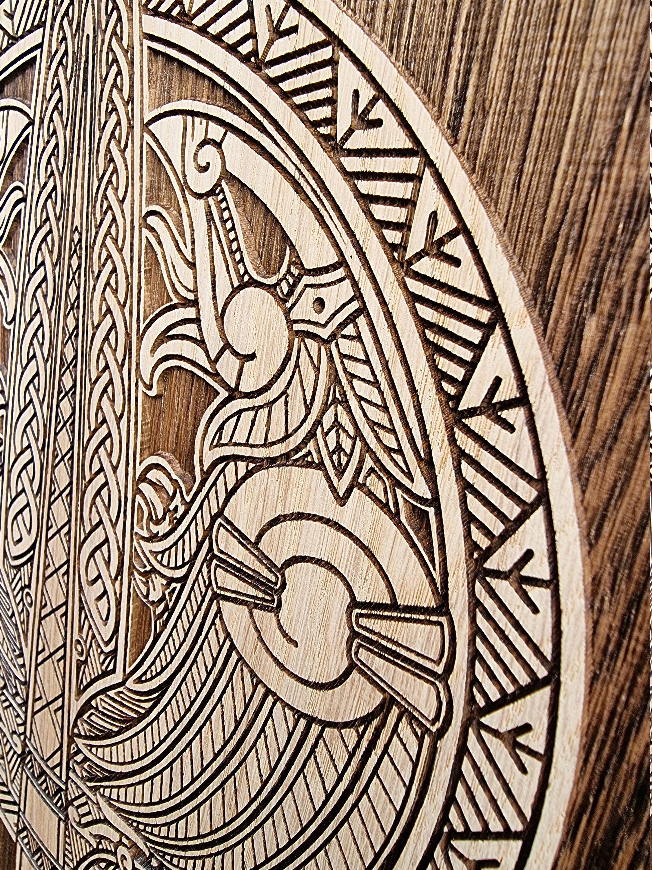 Round Gungnir the Odin Spear and Odin Ravens Simple Framed - Etsy