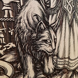 Woodburned Freya Wall Art / Pyrography Picture / Viking Wall Art ...